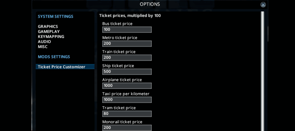 おすすめMOD紹介【Cities: Skylines】交通機関の料金を変更するMOD「Ticket Price Customizer ...